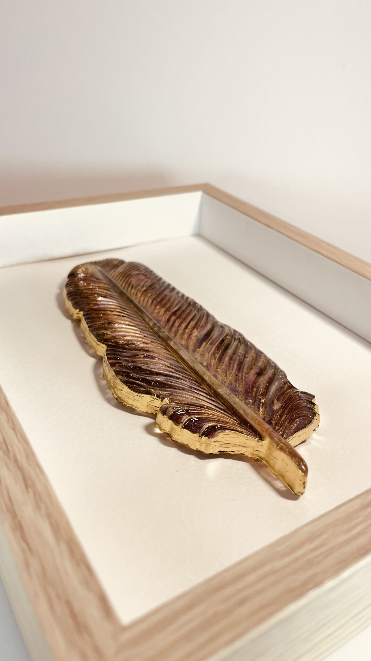 Art: Hand Made Feather in pinks and blues, unframed - Tauranga ...
