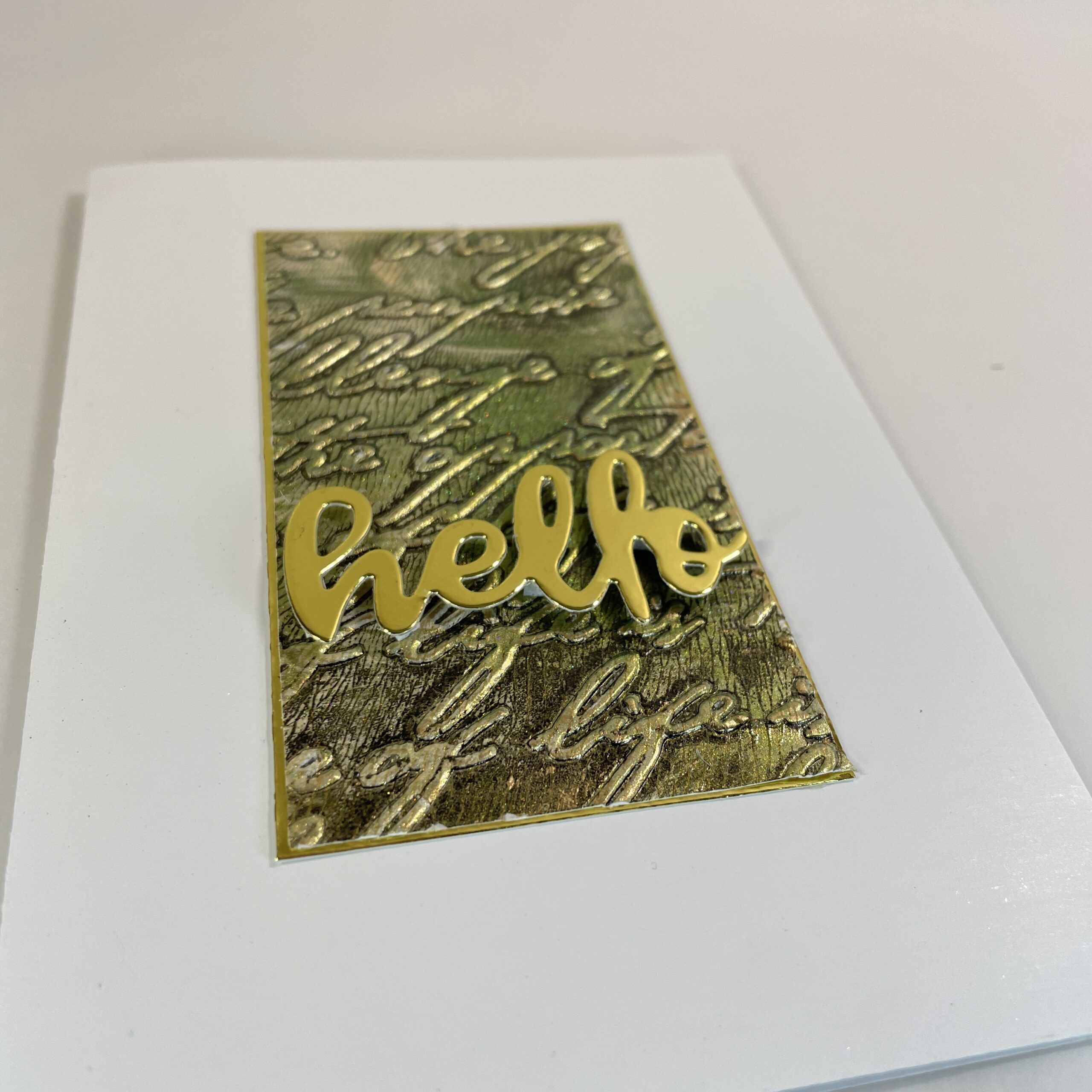 Card: Gold Hello greeting card - Tauranga Calligraphy, Art, Cards and ...